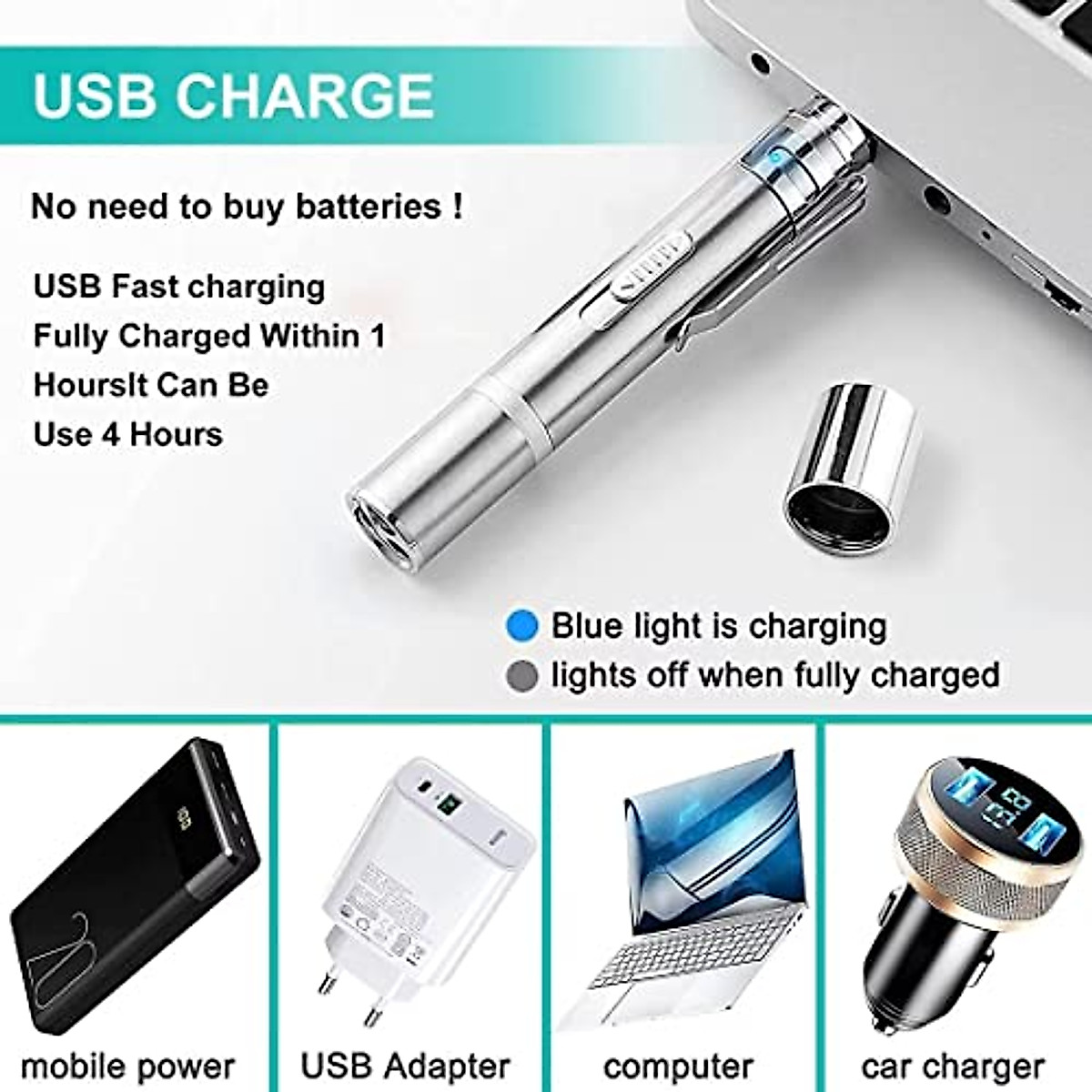 Cowjag Cat Toys, Laser Pointer with 7 Adjustable Patterns, USB Recharge Laser, Long Range and 3 Modes Training Chaser Interactive Toy, Dog Laser Pen Toy