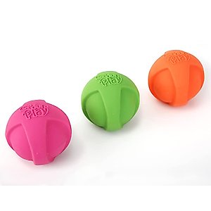 Hartz DuraPlay Ball Squeaky Latex Dog Toy, Medium 3 Pack