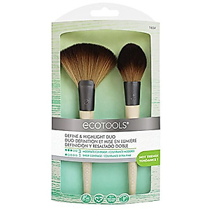 EcoTools Define & Highlight Duo, Makeup Brush Set for Powder, Bronzer, & Highlighter