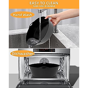 Ziimlpo Silicone Slow Cooker Liners Divider for 7-8 Quart Oval Crockpot, Reusable and Leak-proof Slow Cooker Divider Liner, BPA Free (Black）