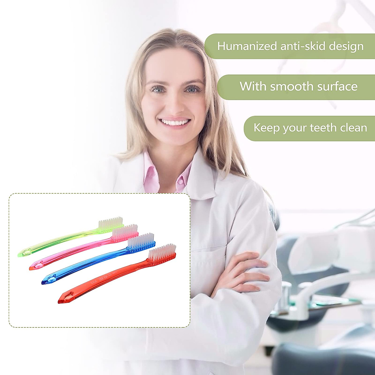 HEALLILY Hard Bristles Toothbrush Durable Practical Cleaning Toothbrush for Daily Use 12pcs