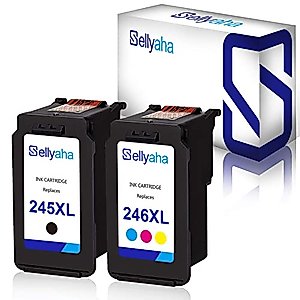 Sellyaha Ink Cartridge Replacement for Canon PG-245XL CL-246XL Compatible with Canon PIXMA IP2820 MG2420 MG2520 MG2522 MG2525 MG2555 MG2920 MG2922 MG2924 MG3020 MX490 MX492 Printer