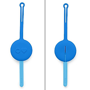 Omie OmieBox Kids Utensils Set with Case - 2 Piece Plastic, Reusable Fork and Spoon Silverware with Pod for Kids (Blue)