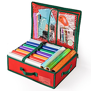 GIRAFVINYL Craft Vinyl Organizer Storage for Vinyl, Vinyl Bag Storage Organizer With Interior Pockets, Permanent Vinyl and Vinyl Tool Kit Storage Containers - Adjustable Fastening Strap
