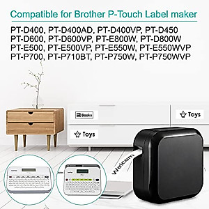 NineLeaf 10 Pack Compatible for Brother P-Touch Label Maker Refills TZ Tape 18mm 0.7 Laminated White TZe-241 TZe241 TZ-241 TZ241 3/4'' Black on White Label Tape for Ptouch PTD600 PTD400AD Labeler