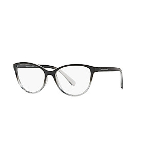 A|X ARMANI EXCHANGE Women's AX3053 Square Prescription Eyeglass Frames, Black/Transparent Smoke/Demo Lens, 53 mm