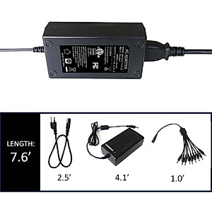 TIGERSECU Security Camera Power Adapter with 9-Way Power Splitter, 12V 5A 100V-240V 2.1x5.5mm Power Supply, Compatible with Lorex, Samsung, Q-See, Night Owl, Swann, Annke IP and BNC Cameras
