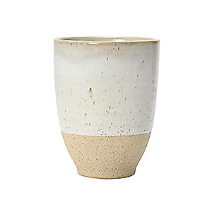 Creative Co-Op Stoneware Cup, White Reactive Glaze, Set of 4 Serveware, 3" L x 3" W x 5" H