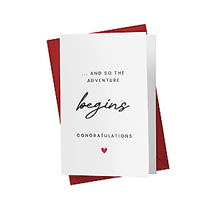 Karto Wedding Card, Bridal Shower Card, Engagement Card - Engagement Card for Her Him, Wedding Card for Her Him - Marriage Card Adventure Begins