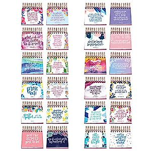 bloom daily planners Undated Perpetual Desk Easel/Inspirational Standing Flip Calendar Office Decor for Women - (5.25" x 5.5")- Hand-Lettered