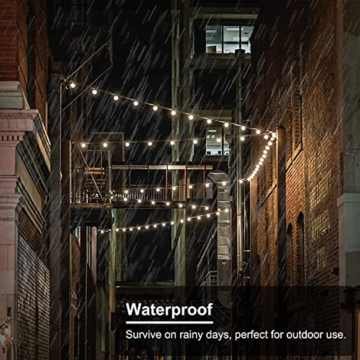 Pallerina 25Ft Frosted White String Lights with 27 G40 Globe Light Bulbs, Frosted Outdoor String Lights for Backyard Porch Balcony Party Wedding Umbrella, G40 5 Watt Bulbs E12 Base- Black Wire