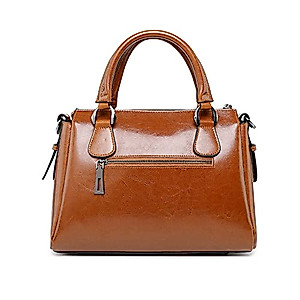 Top Handle Satchel for Women Designer Crossbody Bags Cute Trendy Shoulder Purse Tan Leather Classic Pochette for Ladies Stylish Handbag