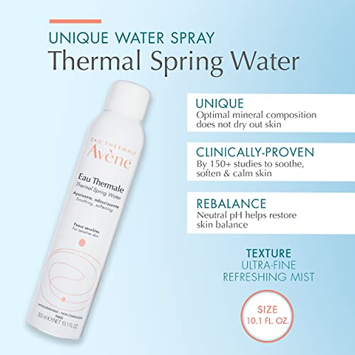 Eau Thermale Avene Thermal Spring Water, Soothing Calming Facial Mist Spray for Sensitive Skin - 10.1 fl. oz.