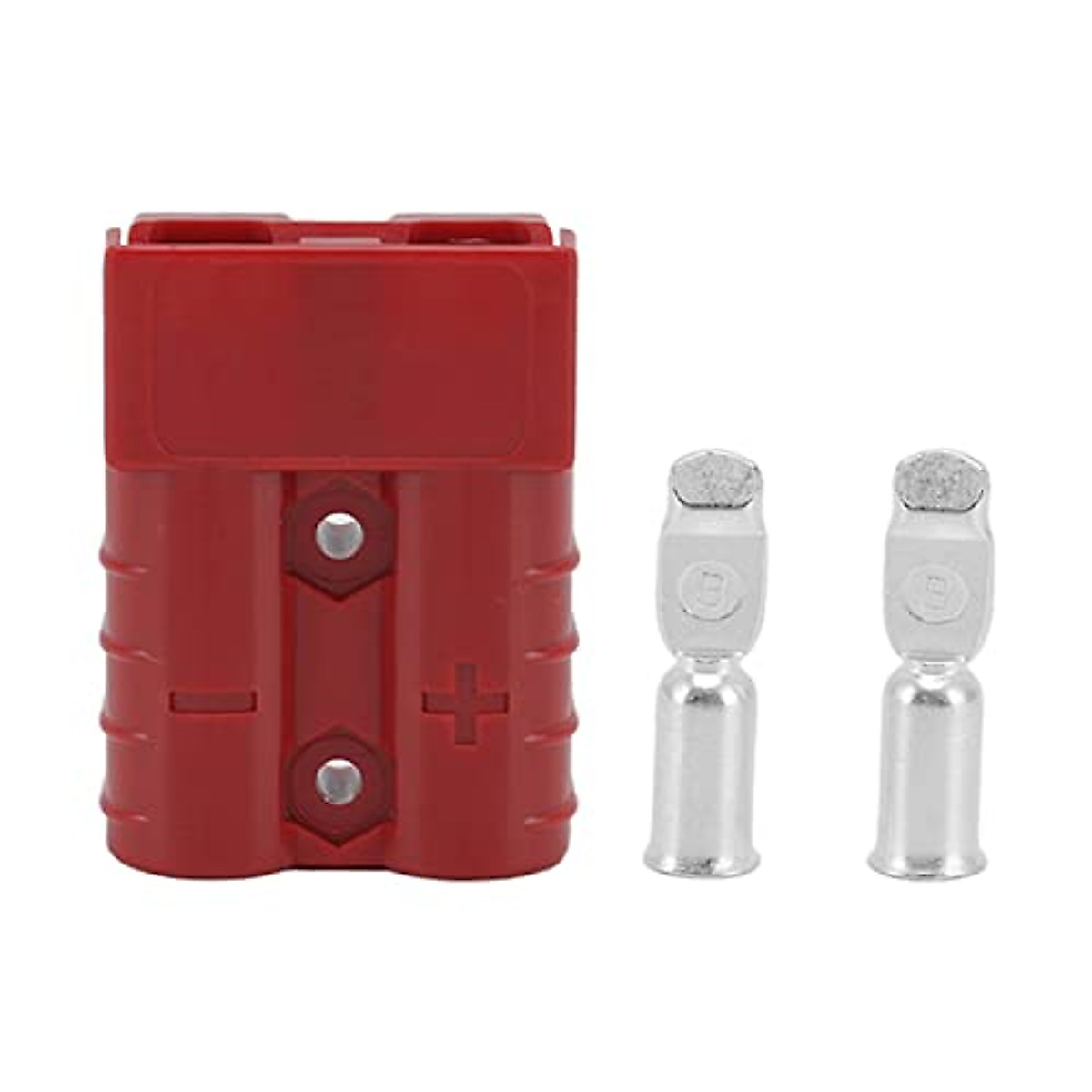 Gonetre 50a 600v Plug 50a 600v Plug 50a 600v Connector Double Pole High Current Power Supply Plug Connector for Solar Panel Dual Battery System Grey (Red)