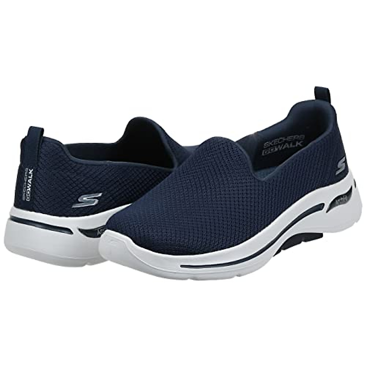 Skechers Women's Go Walk Arch Fit-Grateful Sneakers, Navy/White, 11