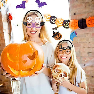YYMayLsh Halloween Party Supplies, Cute Halloween Headbands and Glasses Set for Kids and Adults, Perfect for Halloween Party Favors (8 headbands+8 glasses)