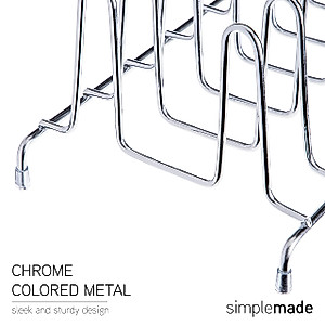 SIMPLEMADE Kitchen Dish Rack Organizer - 2 Wire Metal Cabinet Organizers and Storage Rack for Plates, Dishes, Pots, Pot Lids, Pan Lids, Container Lids - Shelf, Counter & Pantry Organization (Chrome)