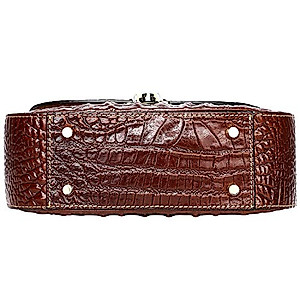 PIJUSHI Genuine Leather Crossbody Shoulder Bags for Women Designer Crocodile Purse Top Handle Satchel Handbag (99806 Brown)