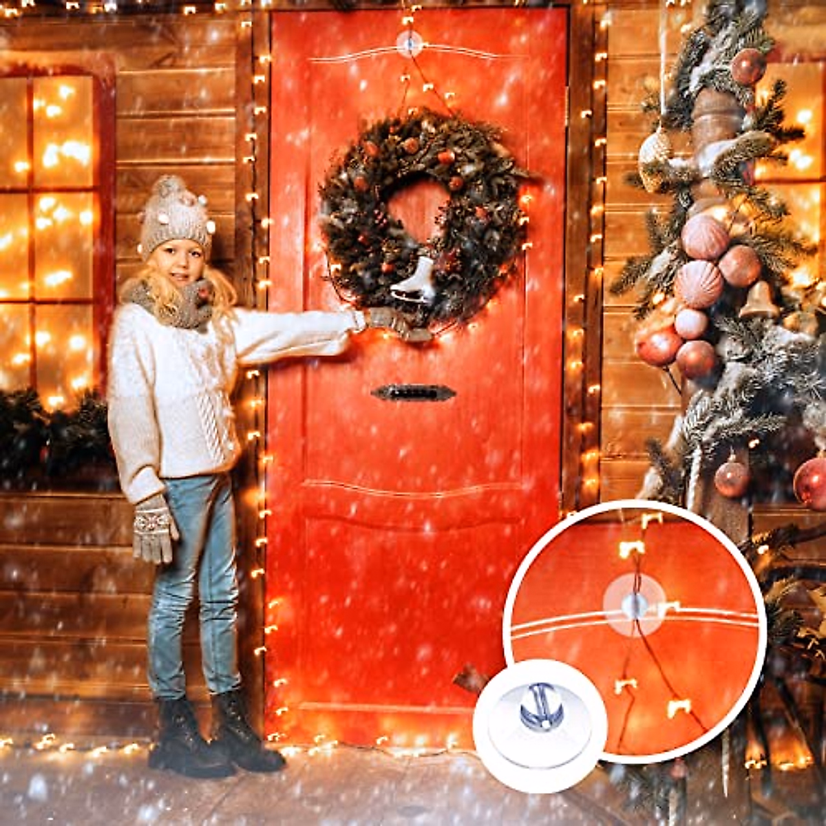 100 Pieces Christmas Light Suction Cup Shower Caddy Light String Mini Window Suction Cup Hooks Holder Hanging Light Clip Xmas Suction Cup Clip No Tool Required for Christmas Decoration