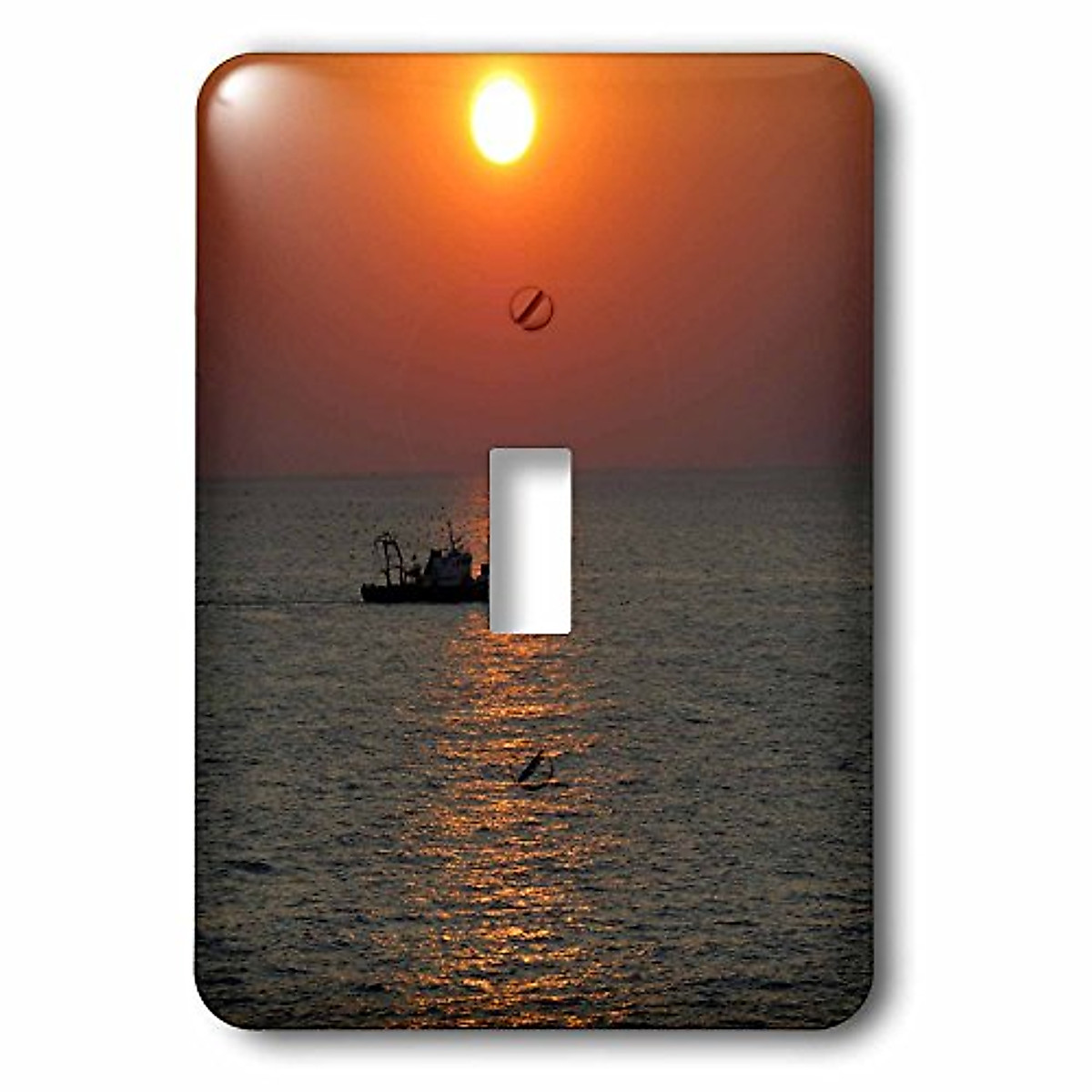 3dRose lsp_81818_1 Greece, Crete, Aegean Sunset, Fishing Boat Eu12 Cmi0410 Cindy Miller Hopkins Single Toggle Switch