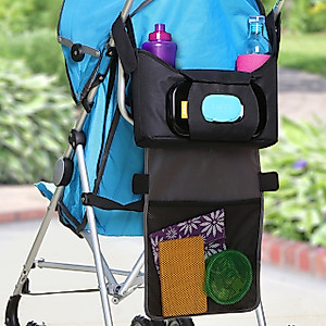 Munchkin Brica Stroller Organizer Plus with Phone Viewer and Wipes Case, Black