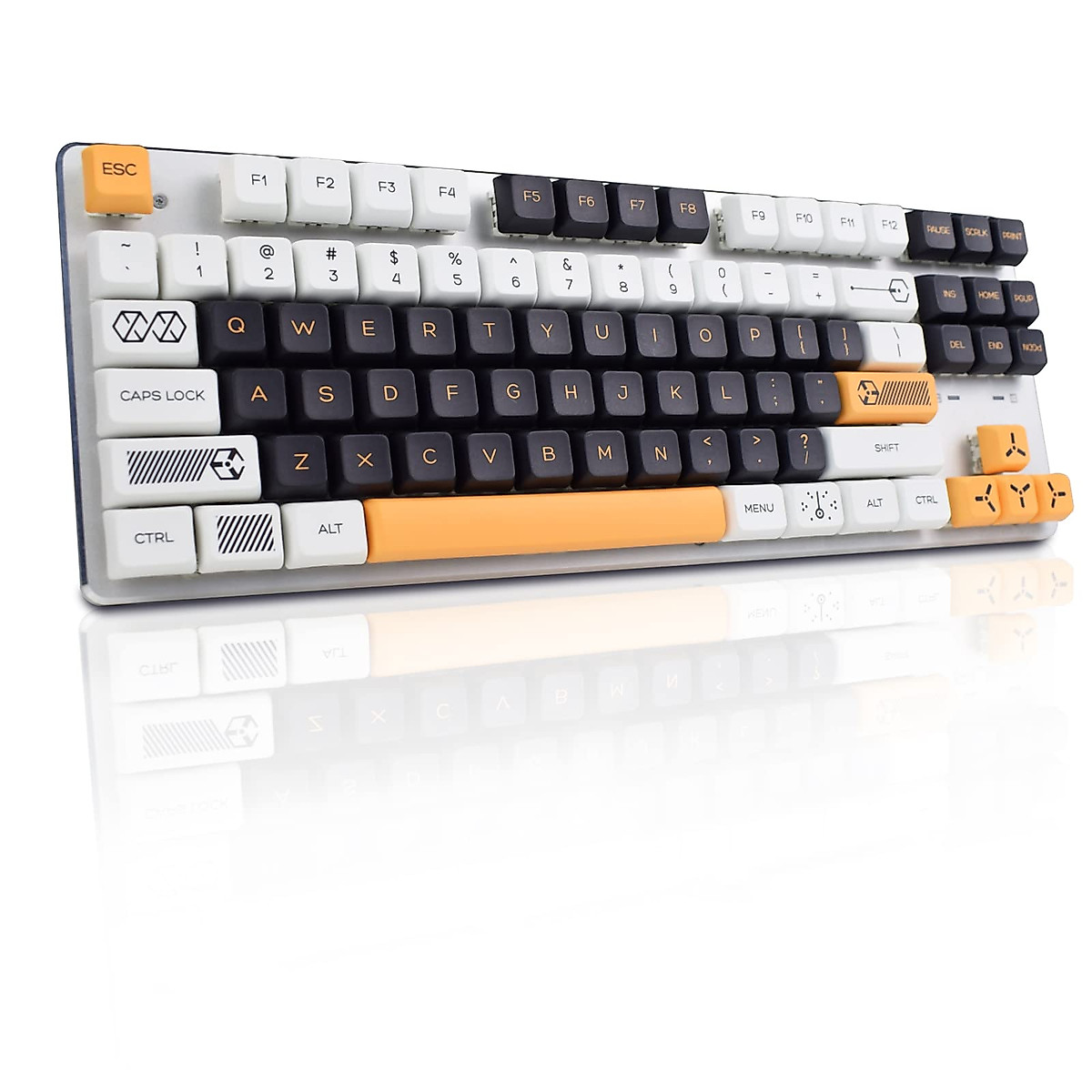 MOLGRIA Virtual War Keycaps 123 Set for Gaming Keyboard, PBT XDA Profile Dye Sublimation Custom Keycaps for Gateron Kailh Cherry MX Switch 104/87/71/61 60 Percent Keyboard(Central Black)