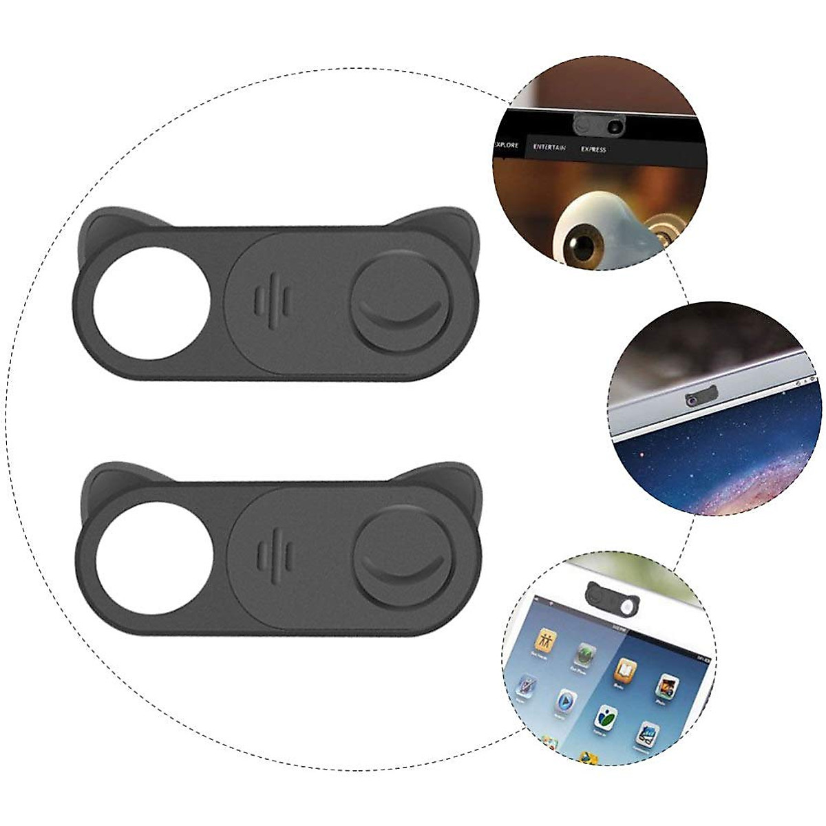 SOLUSTRE 2pcs Camera Cover Webcam Lens Cover Tablet Privacy Cover Lens Cover Slide Laptop Webcam Cover Webcam Cover for Tablet Slim Laptop Phone Webcam Cover Safety mask Ultra Thin abs