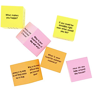 Juvale Conversation Starters Cubes, Kids Educational Games (3 Colors, 1.5 In, 6 Pack)