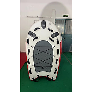 SAYOK Large Inflatable Rescue Sled Floating Mat, Inflatable Surfing Board Inflatable Jet Ski Rescue Board(71 x 41.4 x 4 inches, Red Edge)