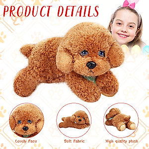 2 Pcs Plush Stuffed Golden Poodle Dog Plush Animals Soft Toy Stuffed Puppy Adorable Plush Puppy Toys for Preschool Birthday Party Supplies (Toy Poodle, 10.6 Inch)