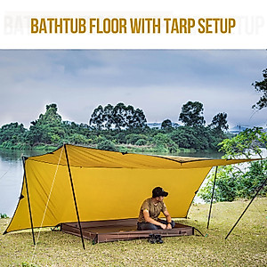OneTigris Multifunctional Tent Footprint - Camping Tent Bathtub Floor for Tarp Bushcraft Shelter Camping Hiking Backpacking