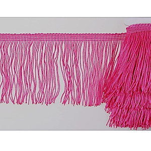 HEARTWISH Fringe Trim Lace Polyerter Fibre Tassel 4inch（″） Wide 10Yards Long for Clothes Accessories and Latin Wedding Dress and DIY Lamp Shade Decoration Black Rose Pink