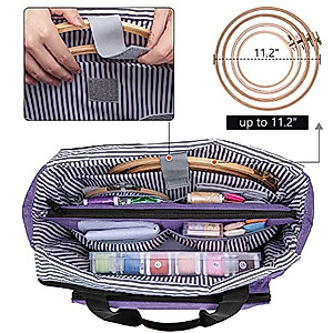 Luxja Embroidery Project Carrying Bag, Embroidery Kits Storage Bag (Bag Only), Purple