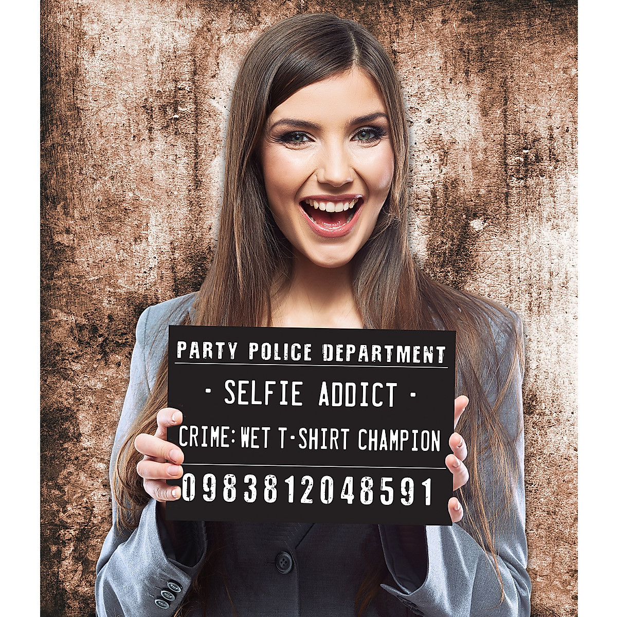 20 Funny Mugshot Signs (Black & White) - Selfie Photo Booth Prop Party Supplies for Bachelorette Party Games, Bridal Shower, Girls Night Out, Birthday, Wedding, Event Decoration Idea - Haute Soiree