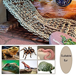MUYG Bearded Dragon Tank Hammock,Natural Seagrass Reptile Lounger Hammocks Decor Flexible Leaves Jungle Climber Vines Habitat Accessories for Lizard Chameleon Gecko Snakes(5 PCS)