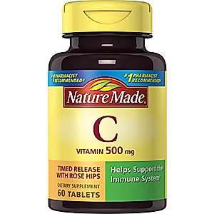 Nature Made Time-release Vitamin C with Rose Hips 500 Mg, Tablets, 60-Count (Pack of 2)