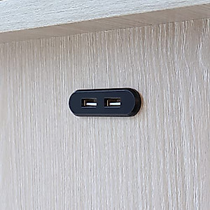 LUSUOWLZ Sideboard Storage Cabinet with USB Charger, Console Table with 2 Tire, Wooden Accent Buffet Cabinet, Console Table for Hallway Living Room & Kitchen…