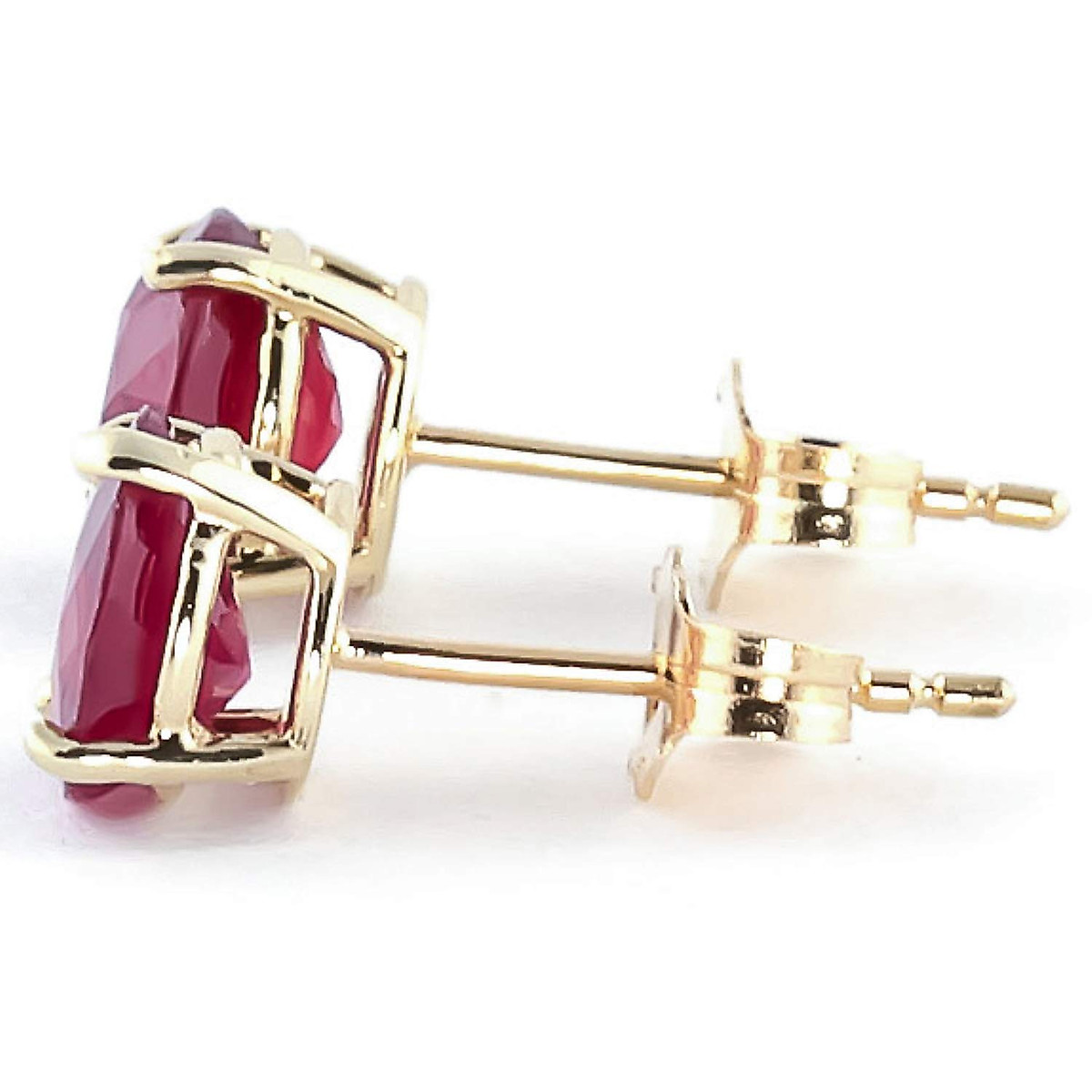 Galaxy Gold GG 14k Solid Yellow Gold Ruby Stud Earrings 3.5 ct s Ruby (yellow-gold)