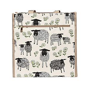Signare Tapestry Shoulder Bag Shopping Bag for Women with Horse and Sheep Design (Spring Lamb, SHOP-SPLM)