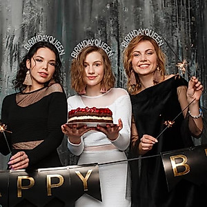 Vin Beauty Headband, Birthday Queen for Women Rhinestones, One Size Fits Most, Silver, 559295 2 WCfQUZ6TN