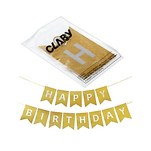 Happy Birthday Banner with Shiny Letters Glitter Happy Birthday Banner Shiny Birthday Hanging Signs Birthday Party Supplies (Gold)