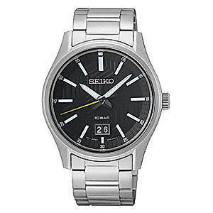 SEIKO Quartz Black Dial Men's Watch SUR535