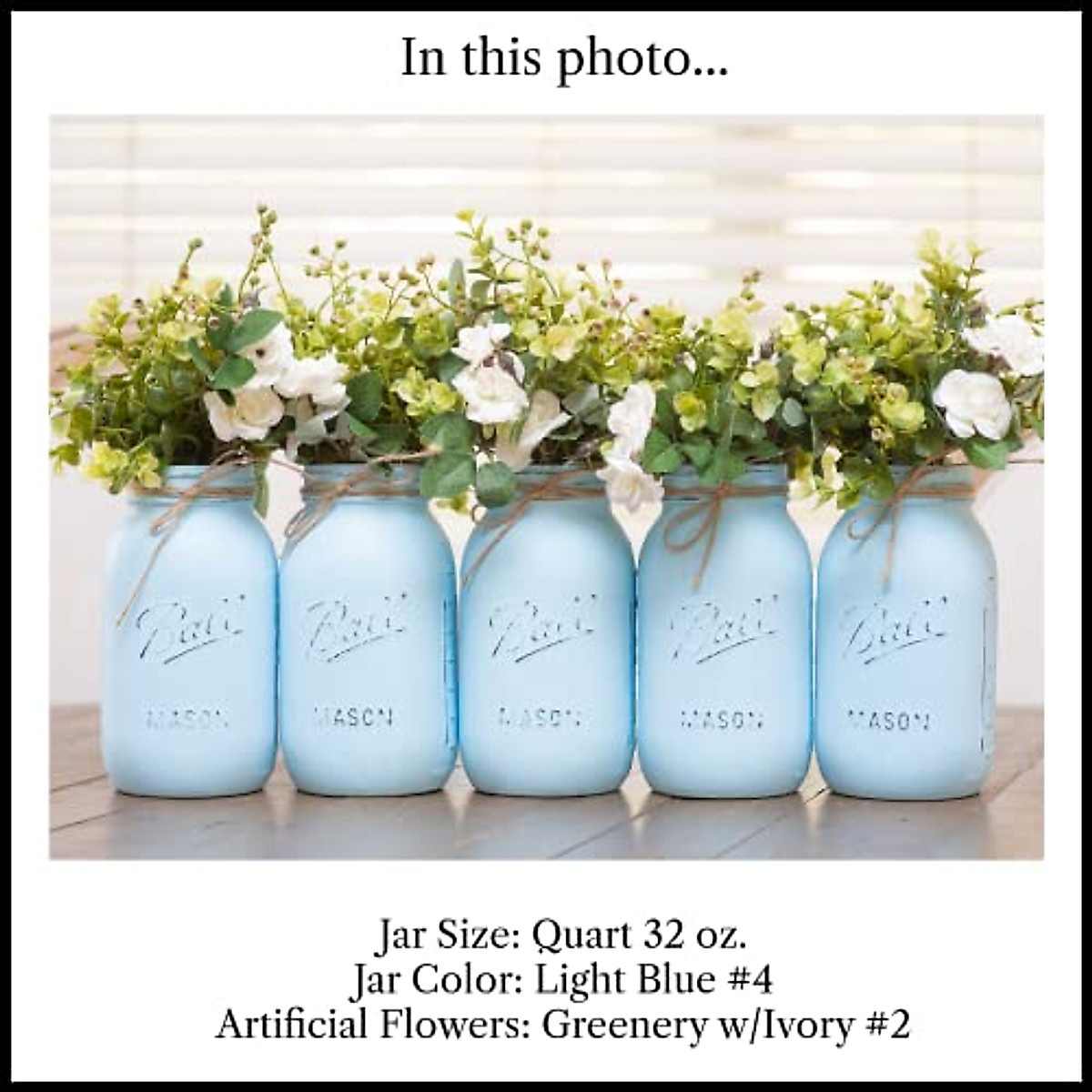 Set of 3, 4, or 5 - Painted Distressed Mason Jars - Choose Pint 16 oz or Quart 32 oz, Your Choice of Jar Colors, Artificial Flowers are Optional, Rustic Wedding Centerpieces for Tables Mason Jars