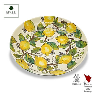 X Large Ceramic Bowl for Kitchen - Italian dinnerware pasta bowl - Platter serving tray - Hand painted Tuscan pottery bowls - Made in Italy plates set - Ceramics salad tuscan soul pottery