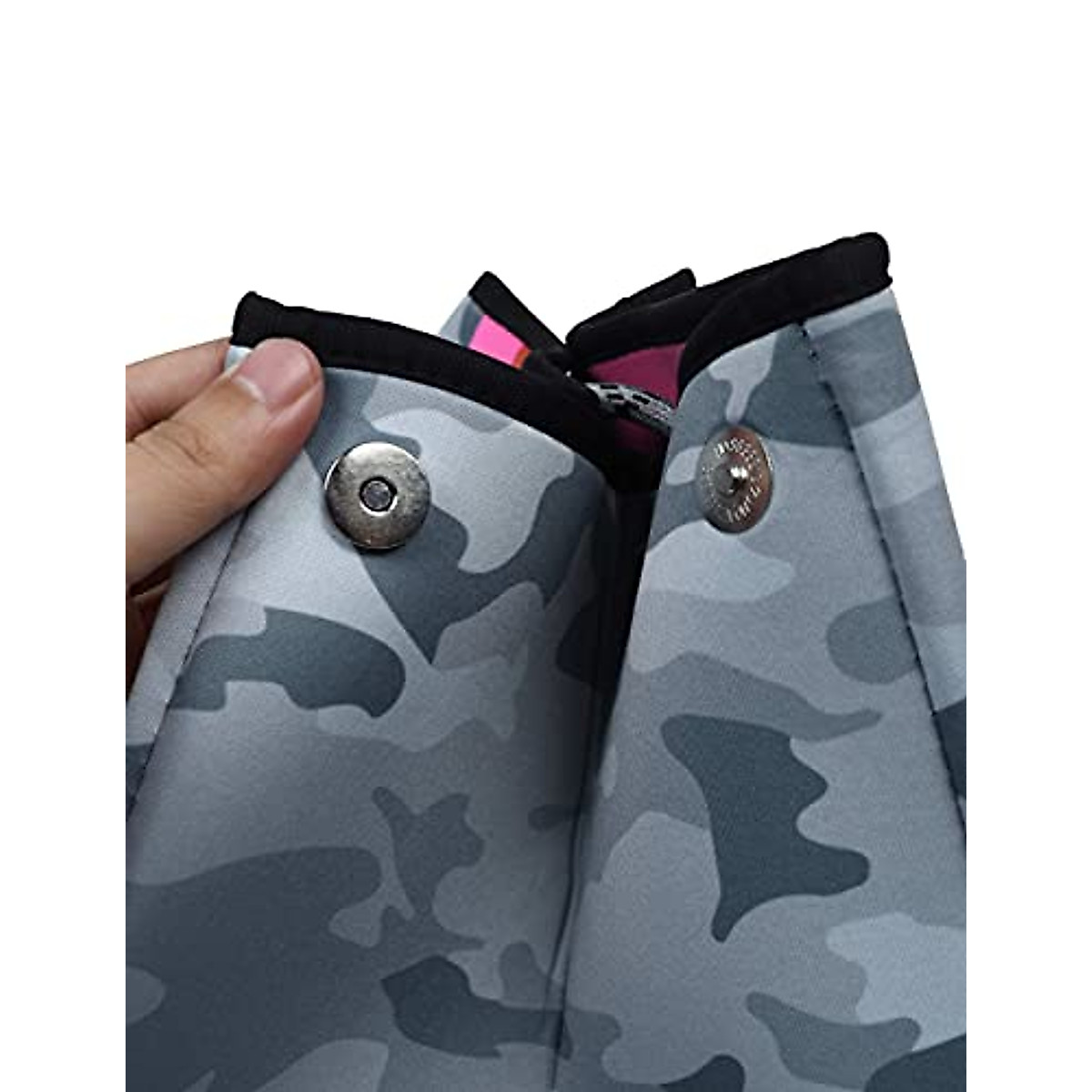 Trymall Beach Bags, Large Capacity Handbag Camo Waterproof Women Casual Fashion Tote (White Red)