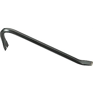 Edward Tools Gooseneck Wrecking Bar - Extra strength drop forged steel pry bar for easier demolition - Gooseneck for added ripping bar leverage - Nail puller end/chisel end - Rust proof (12 Inch)