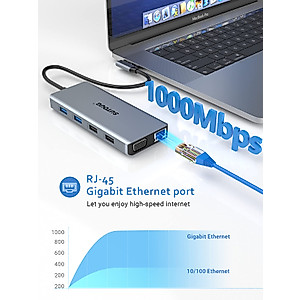USB C Hub, SUTOUG 12 in 1 Docking Station with 4K HDMI & 1080P VGA, 92W PD, 1Gbps Ethernet, USB-C 3.0 & 4 USB-A Data Ports, SD TF Card Reader, USB C Adapter for Surface Pro MacBook Pro Air & Windows