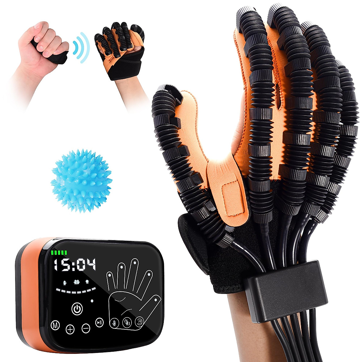 MODESLAB Rehabilitation Robot Glove for Finger and Hand - Upgrade Hand Exercise Recovery Equipment, Hemiplegia Stroke Cerebral Palsy Arthritis Patient (Right Hand-L)