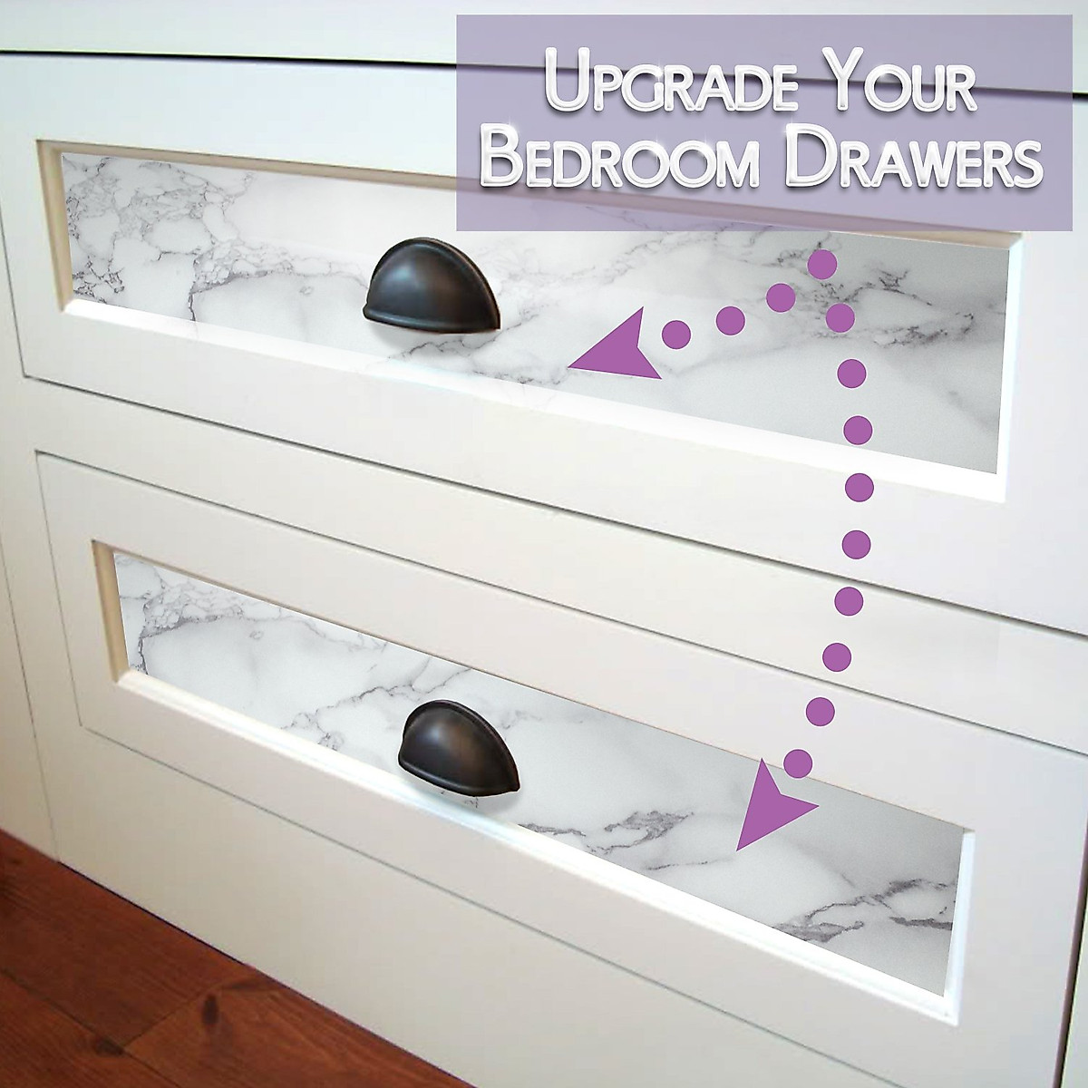 Craftopia Adhesive Craft Vinyl Roll | White Marble Vinyl, Bamboo, Wood Grain | Various Sizes & Designs (White/Gray Marble Vinyl Adhesive Pack of 5).