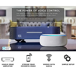 VSSL A.1x 2-Channel Audio Streaming Amplifier, Compatible with AirPlay 2, Chromecast, Amazon Alexa, Spotify Connect, Bluetooth